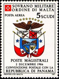 Stamp: Coat of arms of Panama (Malta, Sovereign Military Order of ...