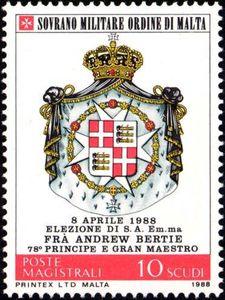 Stamp: Andrew Bertie (Malta, Sovereign Military Order of(Coats of Arms ...