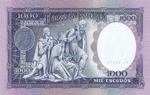Banknote: 1,000 Escudos (Portugal(1960-1961 Issue) Wor:P-166a.7