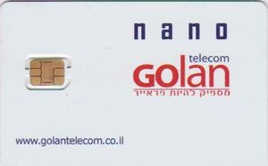 טלכרט: Golan Nano GSM (Mobile Israel, ישראל(Golan Telecom - GSM / SIM ...