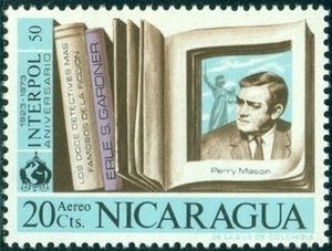 Stamp: Perry Mason (Nicaragua(Interpol, 50th Anniv.: Crime Novels) Mi ...