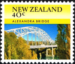 Stamp: Alexandra Bridge (New Zealand(Scenery 1985 - Bridges) Mi:NZ 934 ...