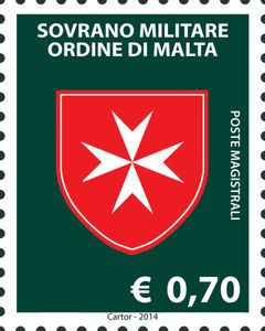 Stamp: Coat of arms of the SMOM (Malta, Sovereign Military Order of ...