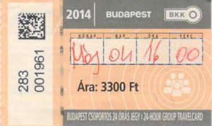 Ticket de transport: 24 Hour Group Travelcard (BKK - Budapesti Közlekedési Központ, Hongrie ...