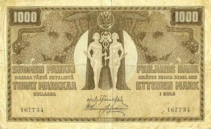Banknote: 1,000 Markkaa (Finland(1909 Issue) Wor:P-15a.7