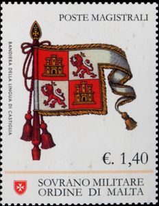 Stamp: Flag of the Langue of Castilian (Malta, Sovereign Military Order ...