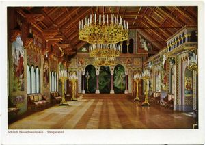 Postcard: Schloß Neuschwanstein, Singing-hall (Germany, Federal ...