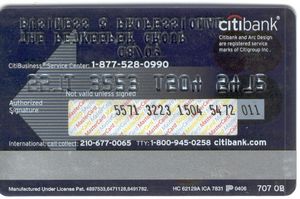 Bank Card: Citibank (Citibank, United States of AmericaCol:US-MC-0060.01