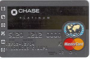 Bank Card: Chase Platinum (Chase, United States of AmericaCol:US-MC-0062