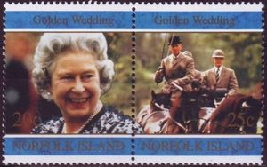 Stamp: Queen Elixabeth II and Prince Philip Se-tenant Pair (Norfolk ...