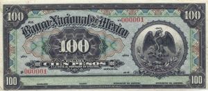Banknote: 100 Pesos (Mexico(Specialized Issues Commercial Banks) Wor:P ...