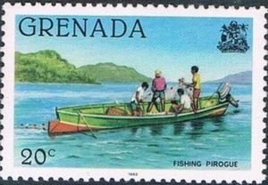 Stamp: Fishing Pirogue (Grenada(Boats) Mi:GD 1056CII,Sn:GD 1011a,Yt:GD ...