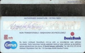 Bank Card: DenizBank (Denizbank, Türkiye (Turkey)Col:TR-MS-0026.01