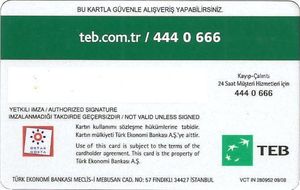 Bank Card: Teb (Turk Ekonomi Bankasi, Türkiye (Turkey)Col:TR-MS-0030.02