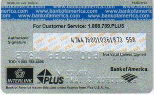 Bank Card: Platinum Check Card (Bank of America, United States of ...