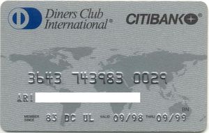 Bank Card: Diners Club International CITIBANK (bn) (Citibank, GreeceCol ...