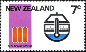 Stamp: Change to Metric (New Zealand(Commemoratives 1976) Mi:NZ 677,Sn ...