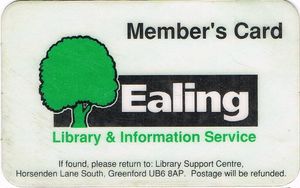 Functional Card: Ealing - Library & Information Service - Member's Card ...