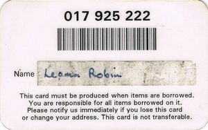 Functional Card: Ealing - Library & Information Service - Member's Card ...