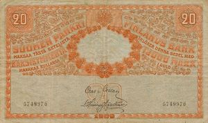 Banknote: 20 Markkaa (Finland(1909 Issue) Wor:P-11a.1