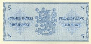 Banknote: 5 Markkaa (Finland(1963 Issue) Wor:P-99a.9