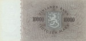 Billete de Banco: 10,000 Markkaa (Finlandia(1955 Issue) Wor:P-95a.1