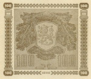Banknote: 100 Markkaa (Finland(1939-1941 Issue) Wor:P-73a.11