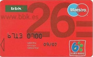 Bank Card: Bbk 26 = (BBK - Caja Bilbao Bizkaia, Spain) Col:ES-MS-0096