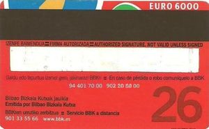 Bank Card: Bbk 26 = (BBK - Caja Bilbao Bizkaia, Spain) Col:ES-MS-0096