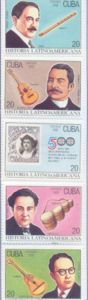 Stamp: Musicians, musical instruments and stamps (Cuba(Latin American ...