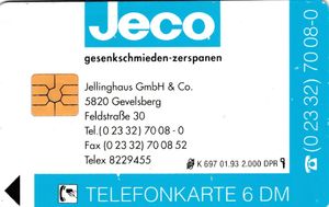 Phonecard: Jeco – Jellinghaus Gesenkschmieden GmbH & Co. (Deutsche ...