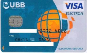 Bank Card: UBB Visa Electron Globe - 0411 (United Bulgarian Bank ...