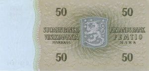 Banknote: 50 Markkaa (Finland) (1963 Litt. B Issue) Wor:P-107a.149r