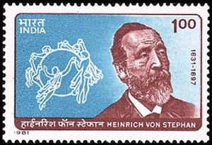 Stamp: 150th Birth Anniversary of Heinrich von Stephan (1831-1897 ...