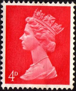 Stamp: Queen Elizabeth II - 4d Predecimal Machin (United Kingdom of ...