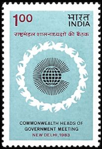 Stamp: Commonwealth Logo (India(Commonwealth Heads of Government Meet ...