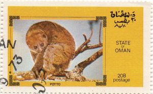 Stamp: West African Potto (Perodicticus potto) (Oman (State of ...