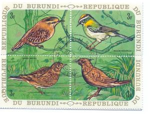 Stamp: Eurasian Wren, Common Firecrest, Eurasian Skylark, Crested L ...