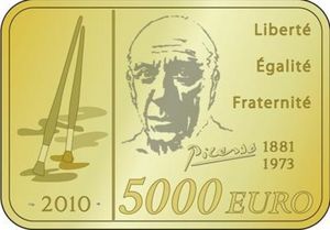 Münze: 5,000 Euro (Pablo Picasso) (Frankreich(2001~heute - (Euro ...