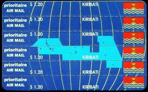 Timbre: Map (Kiribati(Maps) Mi:KI 643-648,Sn:KI 620,Yt:KI PA7-12 📮