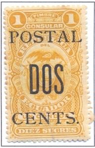 Stamp: Stamps of consular service with three line overprint POSTAL ...