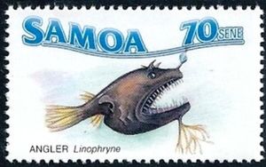 Stamp: Deepsea Anglerfish (Linophryne arborifer) (Samoa(Marine Life) Mi ...