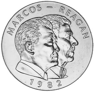 Coin: 25 Piso (Marcos and Reagan) (Philippines(1946~Today - Republic of ...