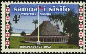 Stamp: Fono House (Parliament) (Samoa(Definitives (1965)) Mi:WS 131,Sn ...