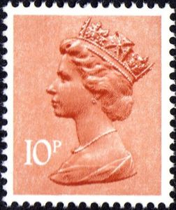 Stamp: Queen Elizabeth II - 10p Decimal Machin (United Kingdom of Great Britain & Northern ...