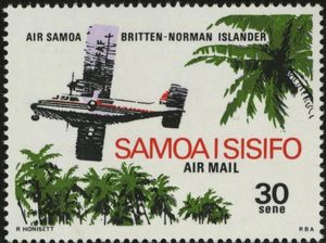 Stamp: Air Samoa Britten-Norman "Islander" (Samoa(International Air ...