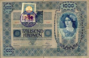 Banknote: 1,000 Krone (Yugoslavia(1919 Second Provisional Issues) Wor:P-10