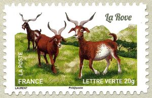 Stamp: Rove Goat (Capra aegagrus hircus) (France(Goats of our regions ...