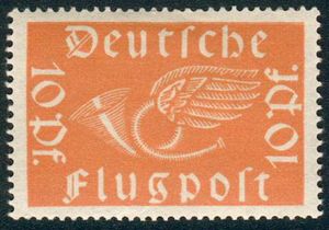 Stamp: Flying Post Horn (German Realm(Airmail) Mi:DR 111b