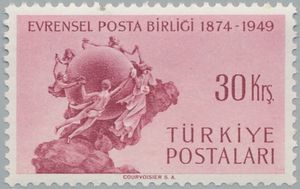 Stamp: UPU Monument, Bern (Türkiye (Turkey)(75th Anniversary of ...
